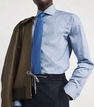 Eton Cotton Twill Stripe Slim Shirt