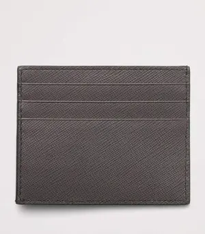 Prada Saffiano Leather Card Holder - Grey