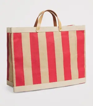 Harrods Canvas Stripe Knightsbridge Shopper Bag - Red