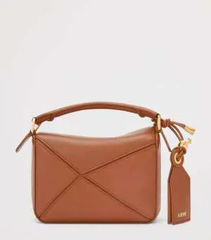 Loewe Mini Leather Puzzle Top-handle Bag - Brown