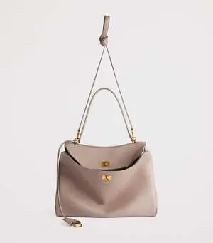 Balenciaga Medium Leather Rodeo Top-handle Bag - Beige