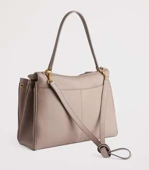 Balenciaga Medium Leather Rodeo Top-handle Bag - Beige