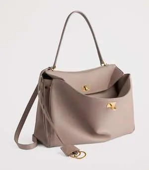 Balenciaga Medium Leather Rodeo Top-handle Bag - Beige