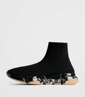 Balenciaga Speed 2.0 Sneakers With Clear Sole - Black