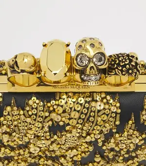 Alexander McQueen Embellished Skull Knuckle Clutch