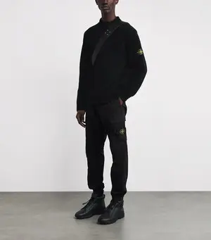 Stone Island Cotton Compass Sweater - Black