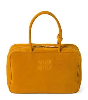 Miu Miu Suede Beau Top-handle Bag - Brown