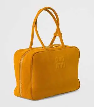 Miu Miu Suede Beau Top-handle Bag - Brown