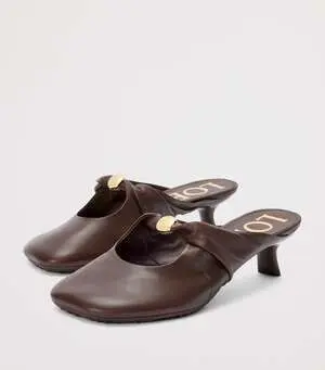 Loewe Lambskin Pebble Heeled Mules