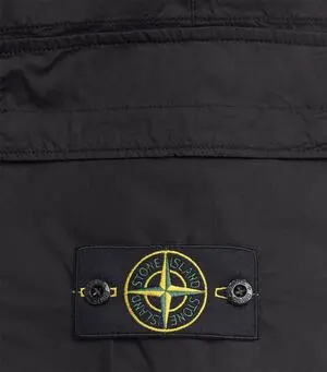 Stone Island Stretch-cotton Cargo Trousers - Black