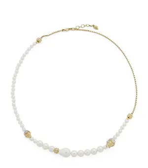 Alexander McQueen Faux Pearl And Skull Necklace - Black