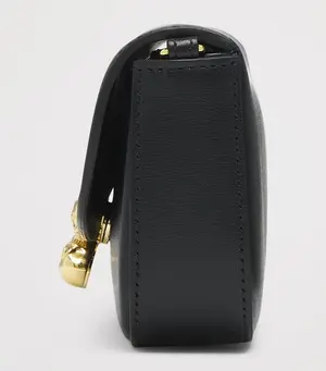 Alexander McQueen Small Leather Cross-body Bag With Skull Flower Detail - Black