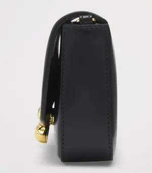 Alexander McQueen Leather Shoulder Bag With Skull Flower Clasp - Black