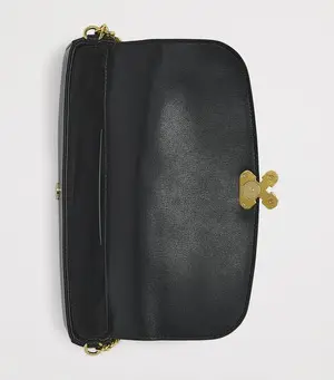 Alexander McQueen Leather Shoulder Bag With Skull Flower Clasp - Black