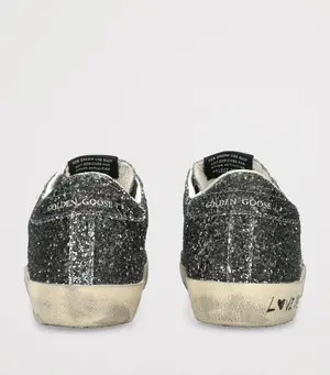 GOLDEN GOOSE Super-star Glitter Sneakers - Silver