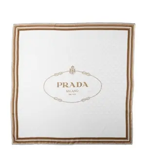 Prada Silk Twill Jacquard Scarf - Neutral