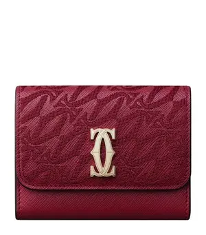 Cartier Mini Leather C De Wallet - Red