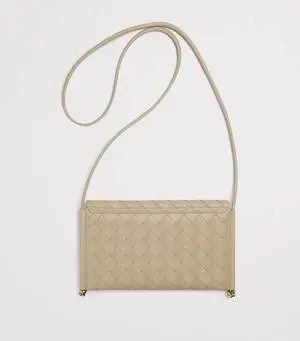 Bottega Veneta Calfskin Solstice Phone Pouch With Intrecciato Weave And Gold-tone Knotted Details