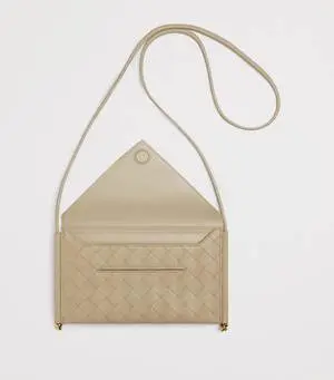 Bottega Veneta Calfskin Solstice Phone Pouch With Intrecciato Weave And Gold-tone Knotted Details
