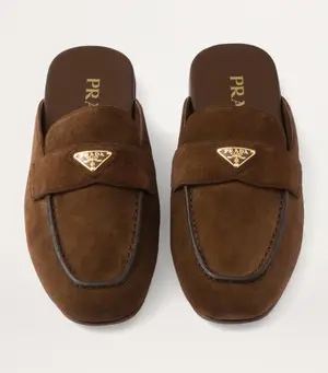 Prada Suede Mules - Brown