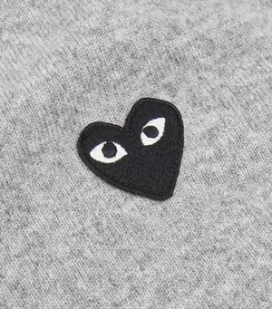 Play Comme Des Garcon Wool Heart Cardigan - Grey