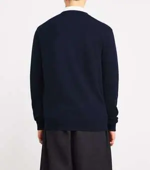Play Comme Des Garcon Wool Heart Cardigan