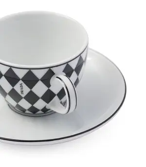 Prada Chequerboard Coffee Cup And Saucer