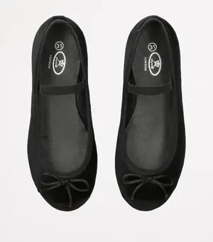PAPOUELLI Velvet Ballet Flats - Black