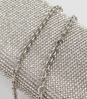 Judith Leiber Satin Crystal-embellished Perry Clutch Bag - Silver