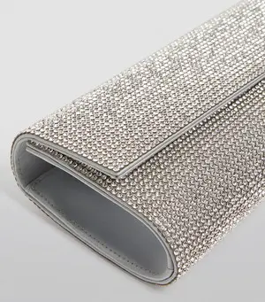 Judith Leiber Satin Crystal-embellished Perry Clutch Bag - Silver