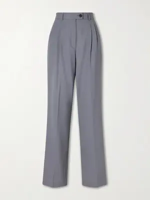 THE ROW Ragnar Pleated Wool Straight-leg Pants