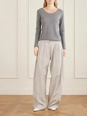 THE ROW Nezana Cashmere Sweater - Gray