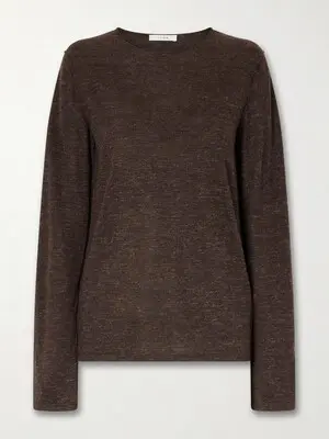 THE ROW Nile Cashmere, Silk And Linen-blend Sweater - Brown