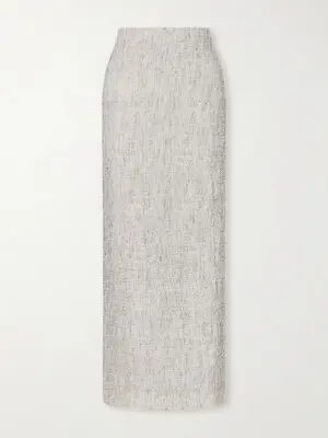 THE ROW Blum Linen And Silk-blend Gauze Midi Skirt - Gray