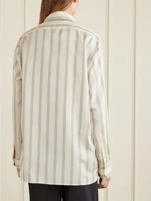 THE ROW Sisilia Oversized Pinstriped Silk-twill Shirt
