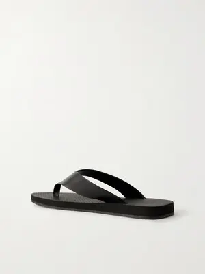THE ROW Dune Classic Ginza Leather Flip Flops - Black