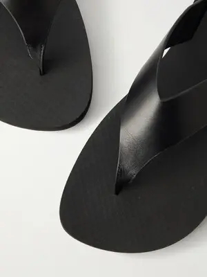 THE ROW Dune Classic Ginza Leather Flip Flops - Black