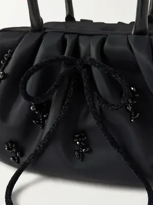 Simone Rocha Leather-trimmed Embellished Shell Tote