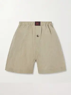 WILLY CHAVARRIA Cotton Poplin Boxer Shorts - Neutrals