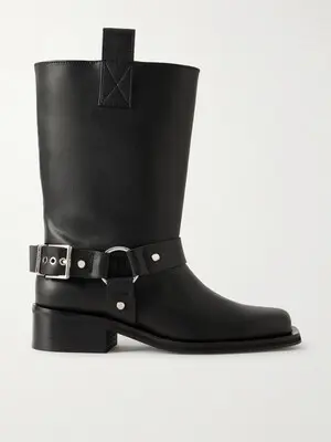 GANNI Buckled Biker Boots - Black