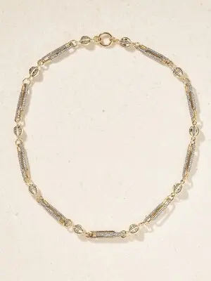 LUCY DELIUS Double Diamond Stirrup Necklace - Gold