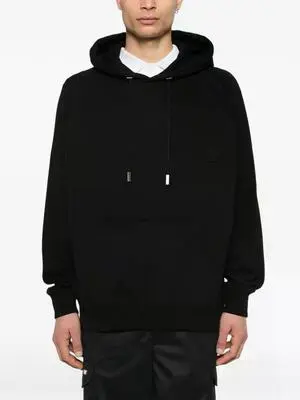 WOOYOUNGMI Hooded Sweatshirt With Logo Patch - Black