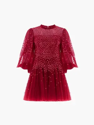 NEEDLE & THREAD Scallop Sequin Mini Dress