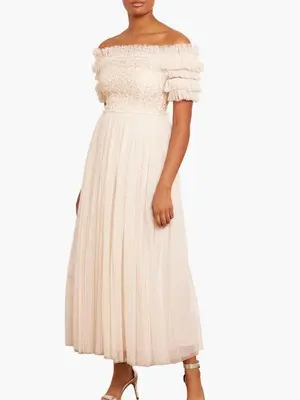 NEEDLE & THREAD Midsummer Lace Off Shoulder Ankle Gown
