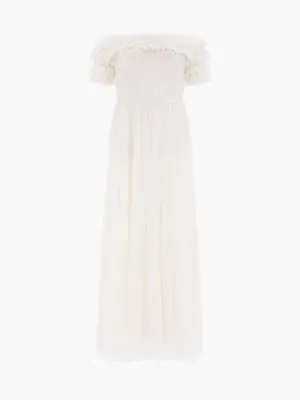 NEEDLE & THREAD Midsummer Lace Off Shoulder Ankle Gown