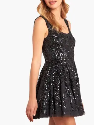 NEEDLE & THREAD Sequin Ribbon Mini Dress