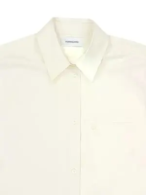 FERRAGAMO Gancini Short Sleeve Shirt - Neutrals