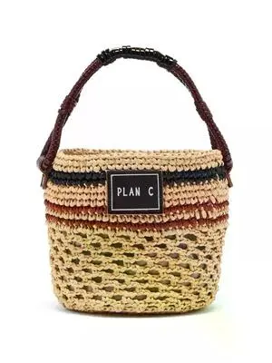 Plan C Woven Bucket Bag With Logo Patch