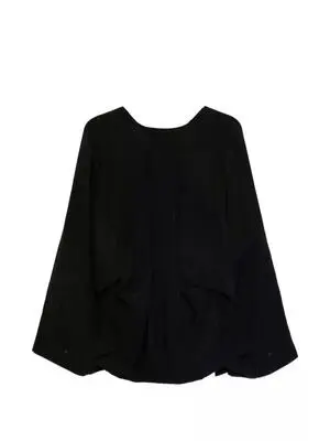 THELATEST Wide Sleeve V-neck Blouse - Black