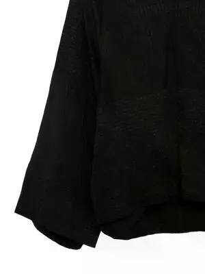 THELATEST Wide Sleeve V-neck Blouse - Black